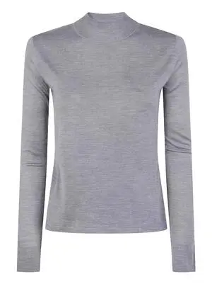 Max Mara High-neck Long-sleeve Sweater - Grey