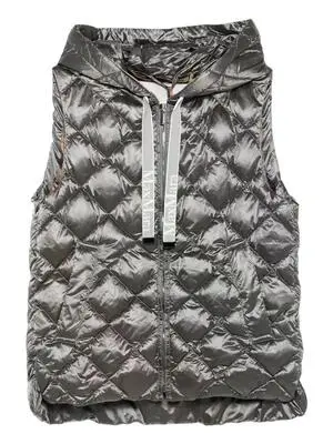 Max Mara Quilted Hooded Gilet - Grey