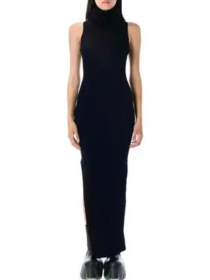 Rick Owens Ribbed Turtleneck Mini Dress - Black