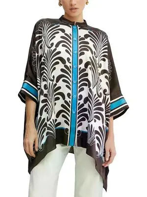 Luisa Spagnoli Leaf-print Top - Brown