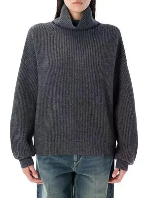 Isabel Marant Étoile High-neck Ribbed Knit Top - Grey