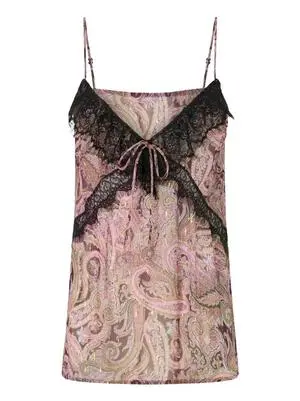 Pinko Paisley-lace Sleeveless Top - Pink