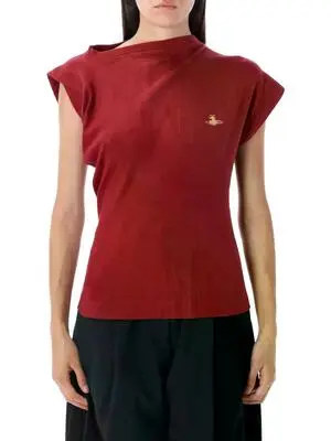 VIVIENNE WESTWOOD Hebo Asymmetric-neck Ribbed Sweater - Red