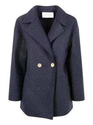 Harris Wharf London Double-breasted Wool Coat - Blue