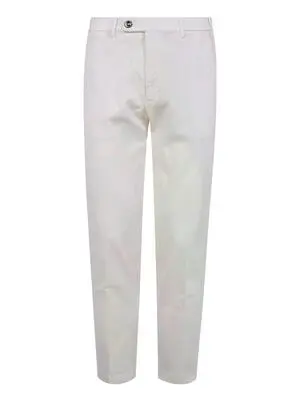 MICHAEL COAL Button-fly Cotton Trousers - White