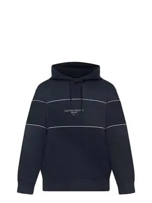 Emporio Armani Logo-print Hoodie - Blue