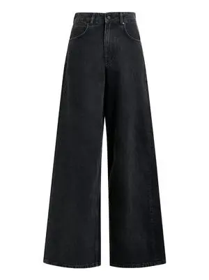Essentiel Antwerp Coated-pocket Wide-leg Jeans - Black
