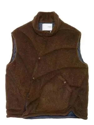 YOSHIOKUBO Shaggy Twist Vest - Brown