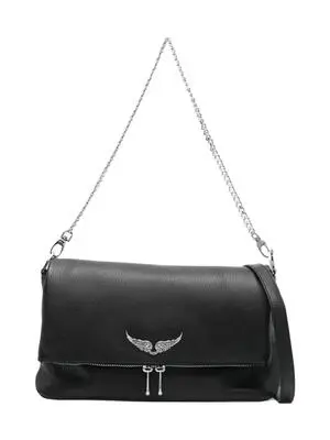Zadig&Voltaire Rock Crystal-wing Shoulder Bag - Black