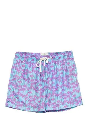 PENINSULA SWIMWEAR Palm-tree Print Swim Shorts - Blue