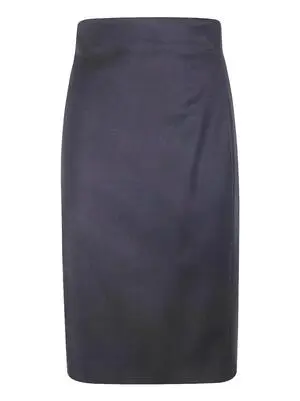 Alberta Ferretti Pencil Wool-blend Skirt - Black