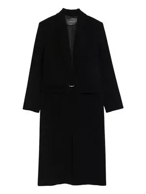 MUGLER Single-breasted Ring-fastening Coat - Black