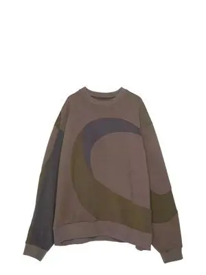 YOSHIOKUBO Paneled Crew-neck Sweatshirt - Brown