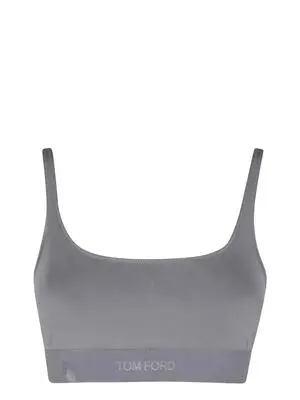 TOM FORD Logo-detail Bra - Grey