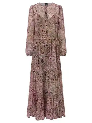 Pinko Paisley-print Tiered Maxi Dress - Pink