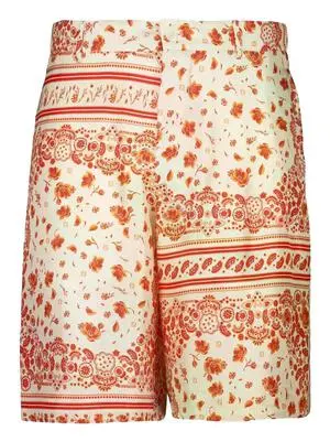 Fendi Bandana-print Silk Shorts - White