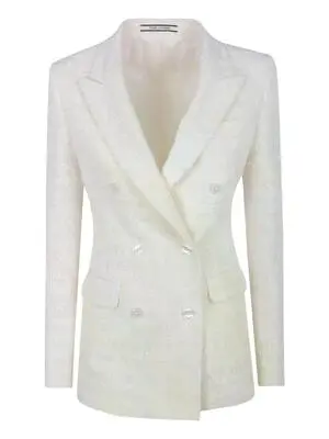 Tagliatore Tweed Double-breasted Jacket - White