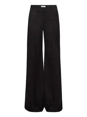 Nina Ricci Wide Leg Wool Trousers - Black