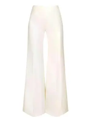 Nina Ricci Wide Leg Wool Trousers - Neutrals