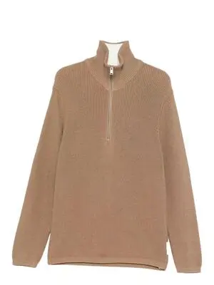 Marc O'polo High-neck Zip-up Sweater - Neutrals