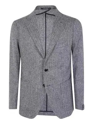 Tagliatore Herringbone Wool Jacket - Grey