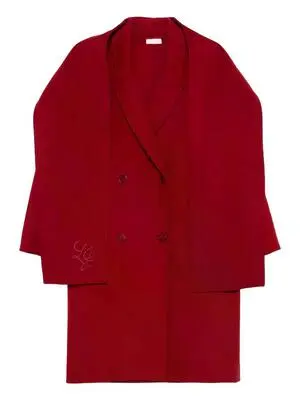 Liu Jo Double-breasted Coat With Embroidered Logo - Red