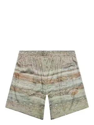 John Elliott Planetary-print Mesh Shorts - Beige