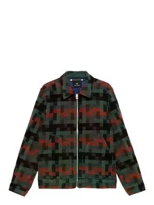 Paul Smith Geometric-pattern Wool Jacket - Green