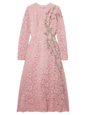 Costarellos Marlena Embellished Corded-lace Midi Dress - Pink