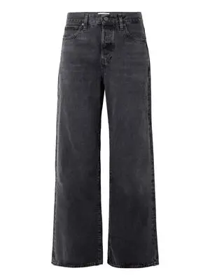 FRAME The Loose Low-rise Wide-leg Jeans - Black