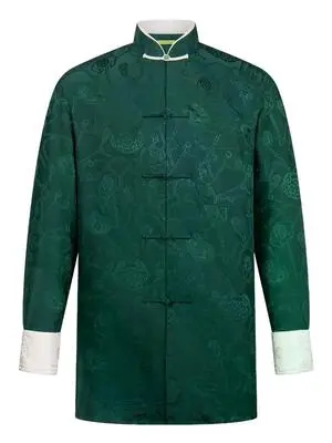 Shanghai Tang Jacquard Silk Shirt - Green