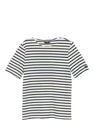 Saint James Striped Crew-neck T-shirt - White