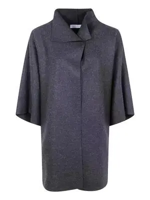 Harris Wharf London Mantle High-neck Half-sleeve Coat - 180 Anthracite