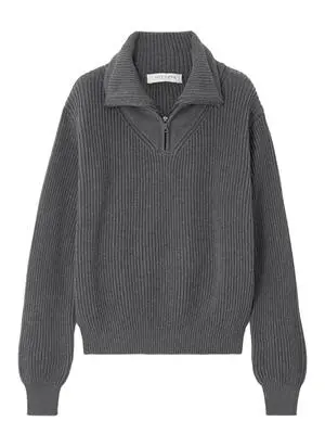 GIULIVA HERITAGE Philip Ribbed Cotton Half-Zip Sweater