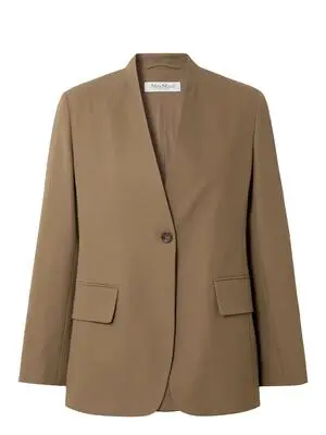Max Mara Segnale Cotton-twill Blazer Mushroom