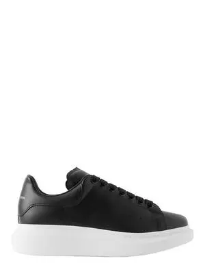 Alexander McQueen Exaggerated-sole Leather Sneakers - Black