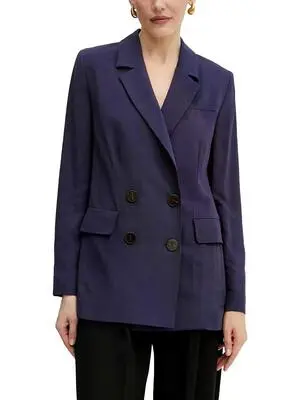 Luisa Spagnoli Double-breasted Button Blazer - Blue