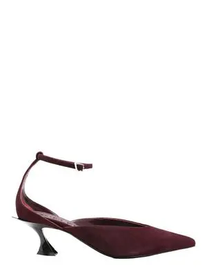 MUGLER 55mm Fang Ankle-strap Pumps - Red