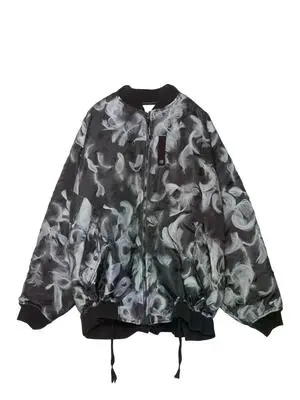 YOSHIOKUBO Feather-Print Bomber Jacket Black