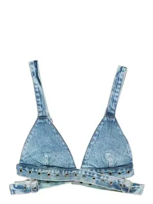 Ksubi Chroma Crossover Buckle-strap Denim Bralette - Blue