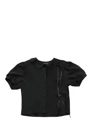 Simone Rocha Bow-detail Puff-sleeves Shirt - Black