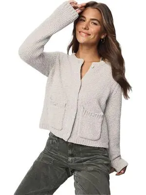 Splendid Andrea Chenille Crop Cardigan - Natural