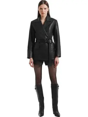 Rudsak Kendall Leather Blazer - Black