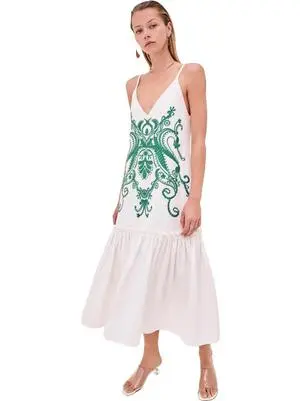 Alexis Anya Embroidered Midi Dress - Natural