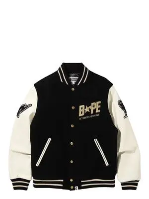 A BATHING APE X Ovo Varsity Jacket - Black