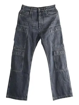 Rick Owens Denim Double Cargo Jeans - Grey