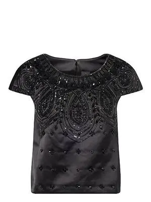 Huishan Zhang Sequin-embellished Duchesse Top - Black
