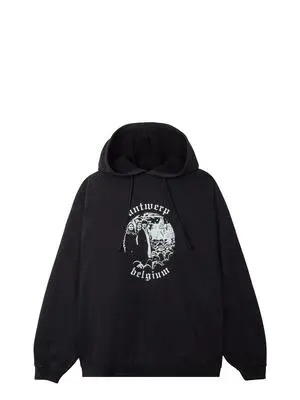Raf Simons Redux Graphic Print Hooded Sweatshirt - Black