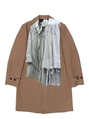 Comme Des Garçons Trompe L'oeil Single-breasted Coat - Brown