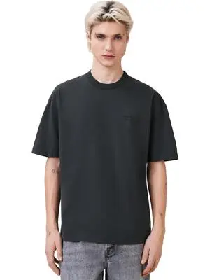 ALLSAINTS Xander Flocked Logo Oversized T-shirt - Grey